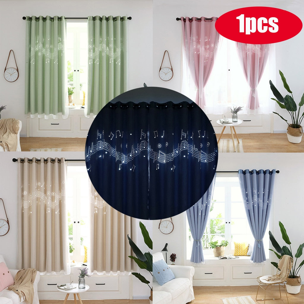 Music Notes Window Curtain - Artistic Pod