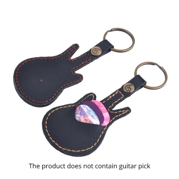 Guitar Leather Keychain Pick Holder - Artistic Pod