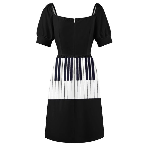 Elegant Piano Key Dress - Artistic Pod