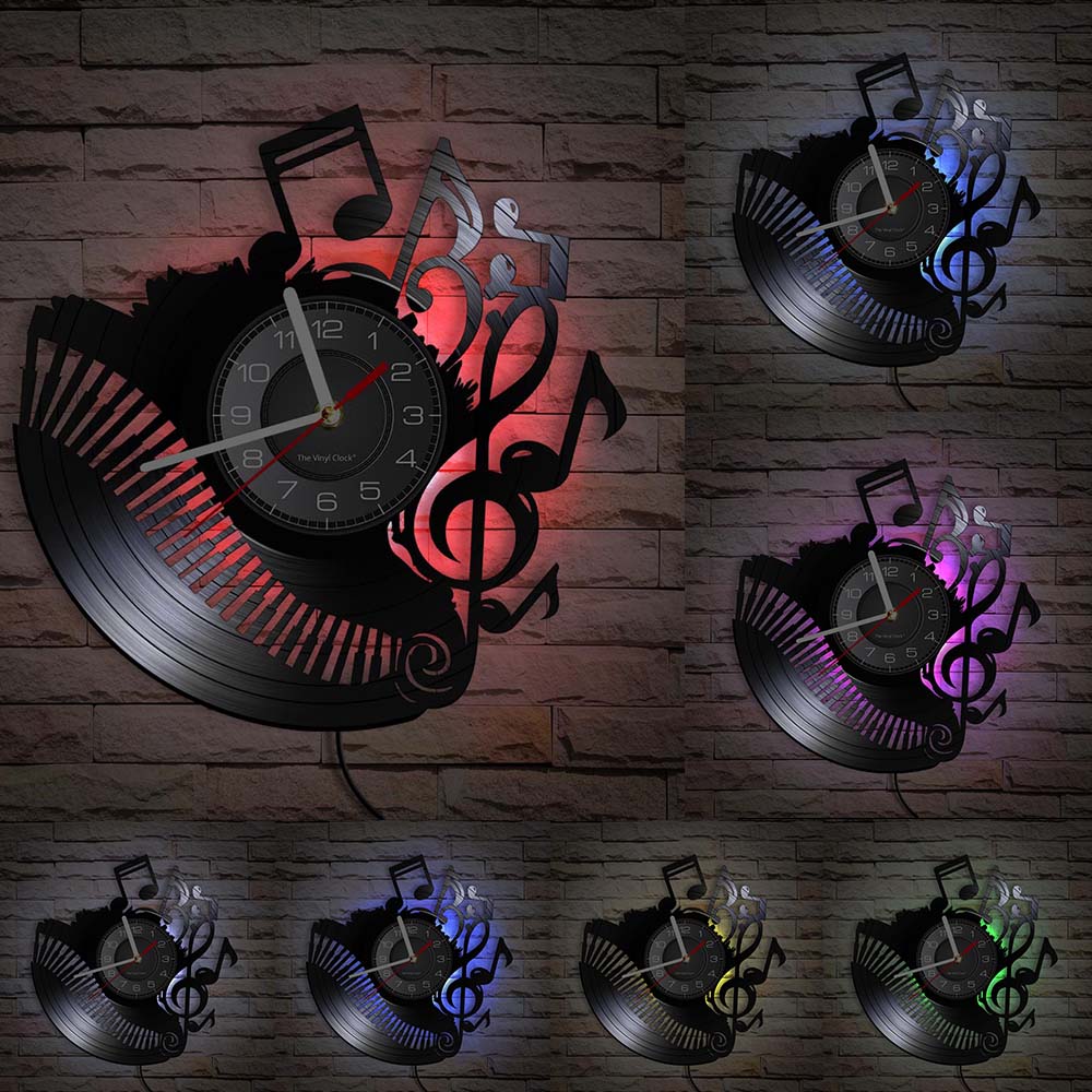 Music Notes Piano Keys Wall Clock - Artistic Pod