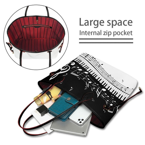 Piano Music Note Shoulder Bag - Artistic Pod