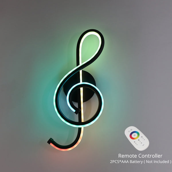 RGB Music Notes Wall Light - Artistic Pod
