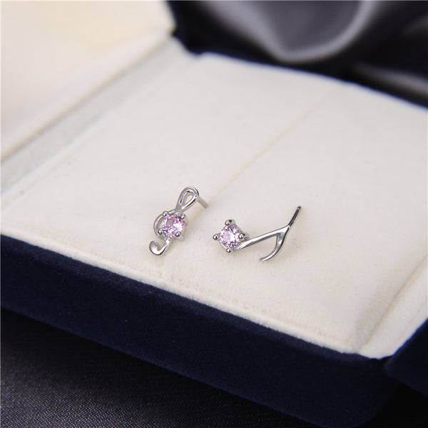 Light Pink Music Notes Earrings - Artistic Pod
