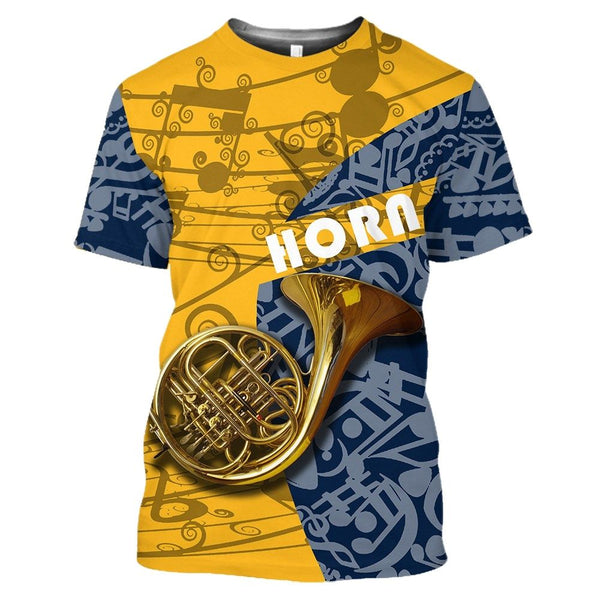 French Horn Instrument T-shirt - Artistic Pod