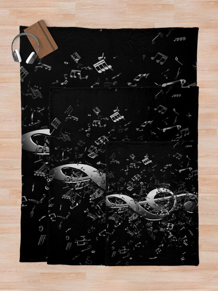Music Treble Clef Throw Blanket - Artistic Pod