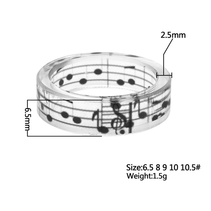 Music Note Ink Painting Ring - Artistic Pod
