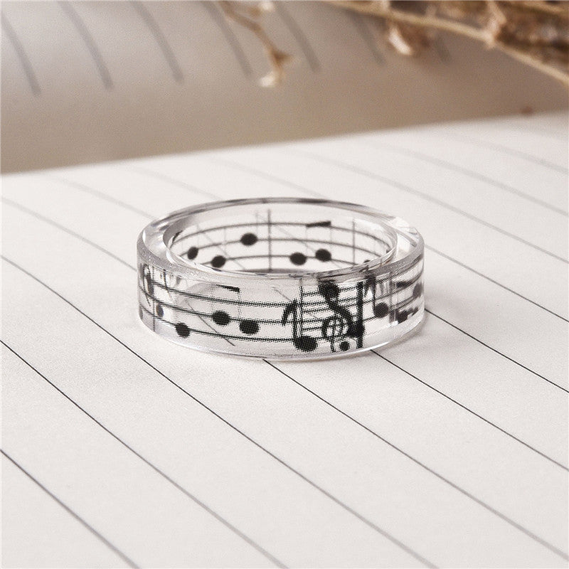 Music Note Ink Painting Ring - Artistic Pod