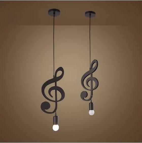 Matte Black Musical Notes Ceiling Light - Artistic Pod