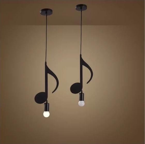 Matte Black Musical Notes Ceiling Light - Artistic Pod