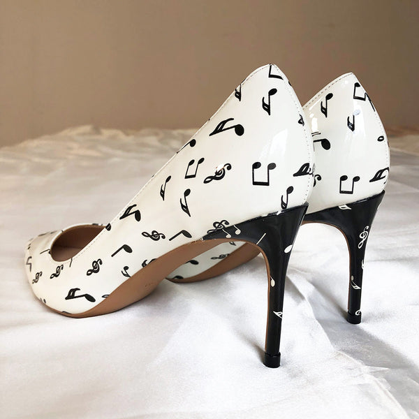 Music Notes Stiletto High Heels - Artistic Pod