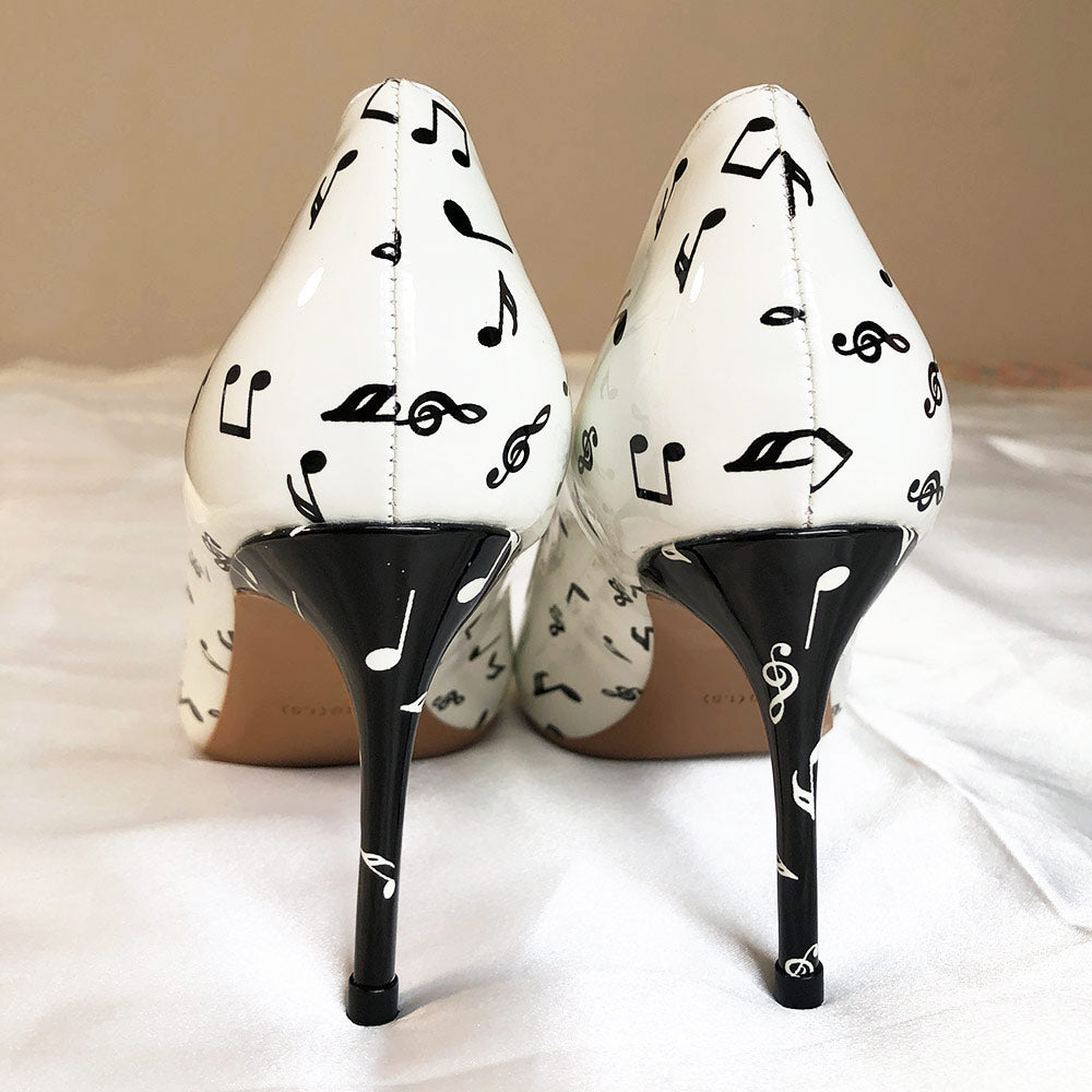 Music Notes Stiletto High Heels - Artistic Pod