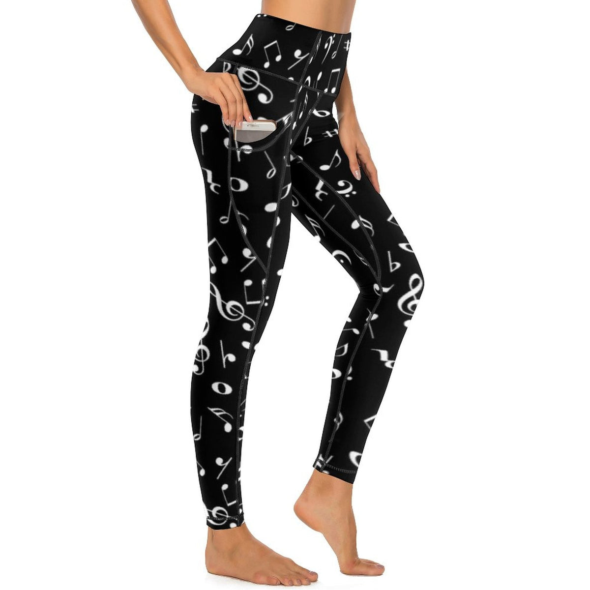 Classic Music Notes Leggings - Artistic Pod