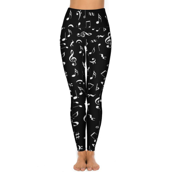 Classic Music Notes Leggings - Artistic Pod