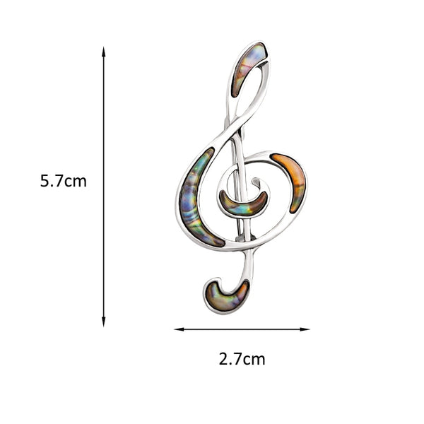 Shell Music Note Brooch - Artistic Pod