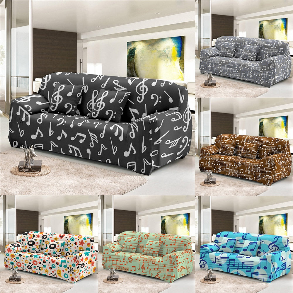 Music Notes Sofa Cover - Artistic Pod
