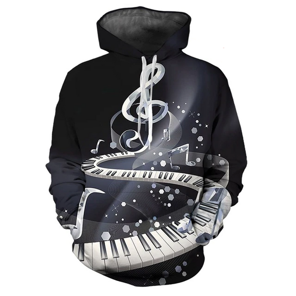 Music Note Pocket Hoodie - Artistic Pod
