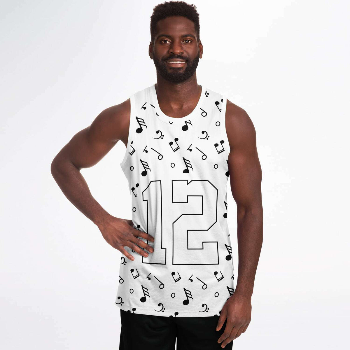 Music Notes Basketball Jersey - Artistic Pod