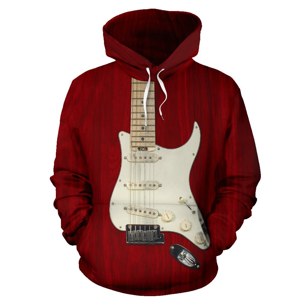 Red and White Guitar Hoodies - Artistic Pod