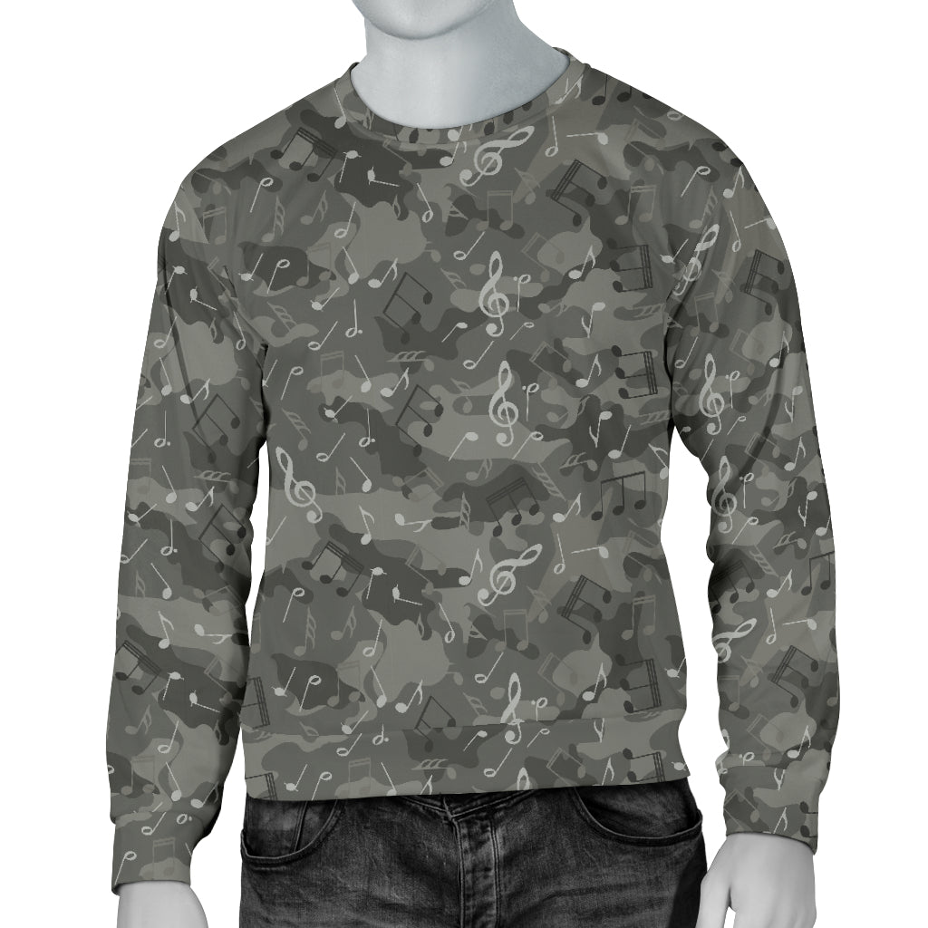 Music Notes Camo Men's Sweater - Artistic Pod