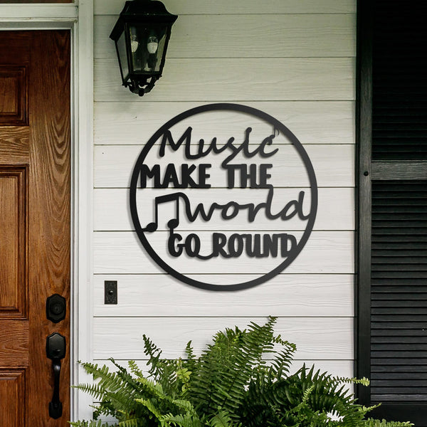 Music Go Round Metal Sign - Artistic Pod