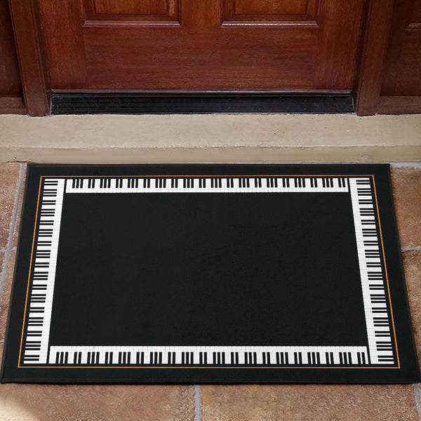Piano Keys Black Door Mat - Artistic Pod