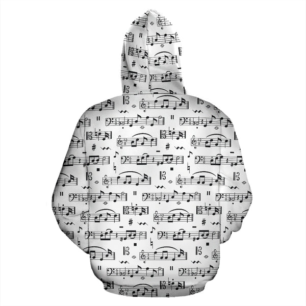 Piano Keys And Music Notes Hoodie - Artistic Pod