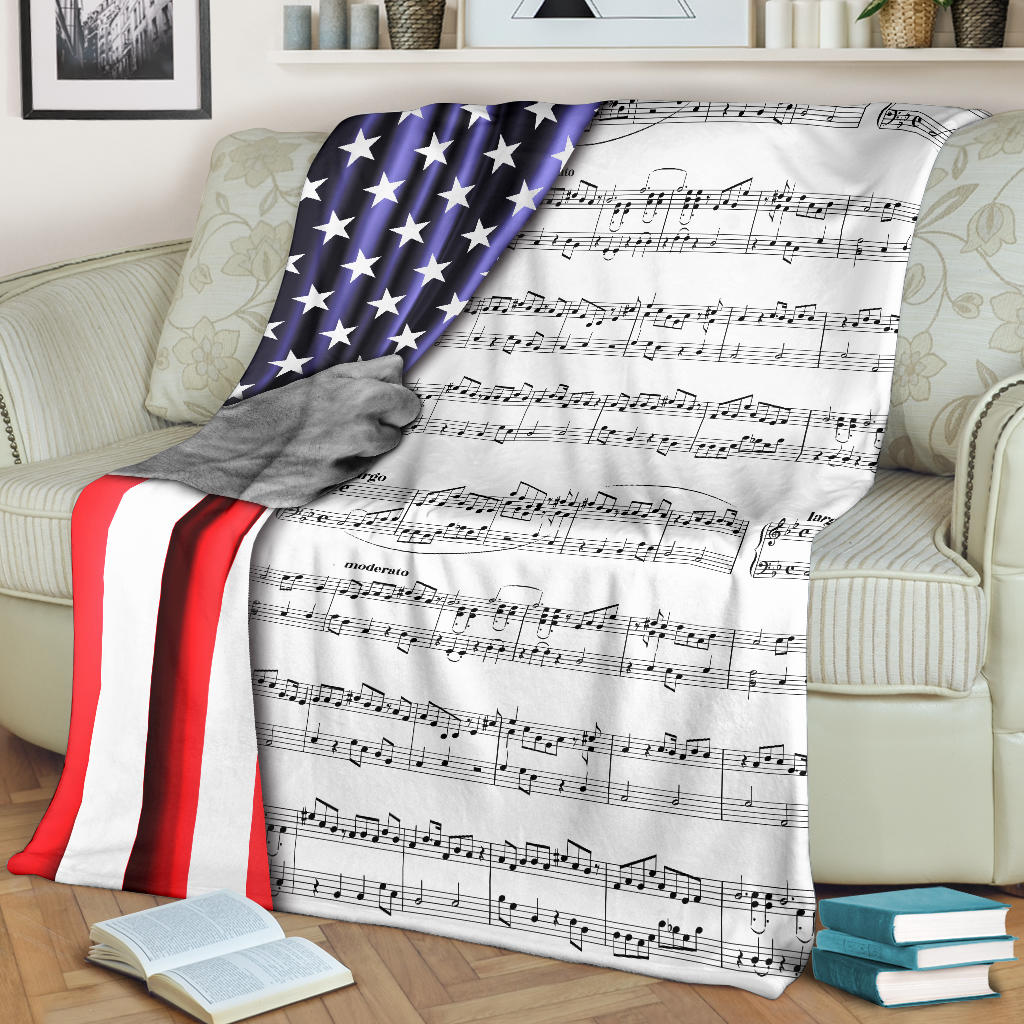Sheet Music Notes Blanket - Artistic Pod