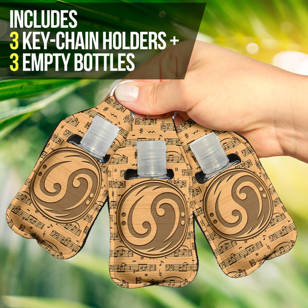 Yin Yang Bass Clef Sanitizer Bottle Keychains - Artistic Pod