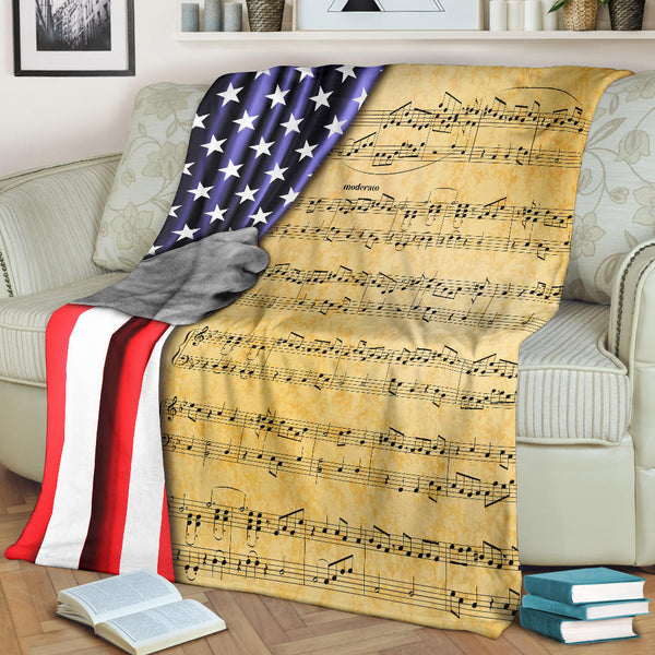 Music Notes Sheet Blanket - Artistic Pod