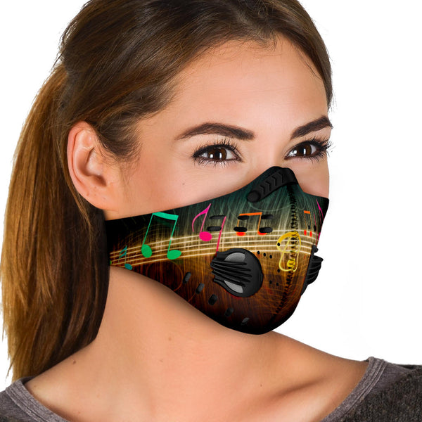 Awesome Music Notes Premium Face Mask - Artistic Pod