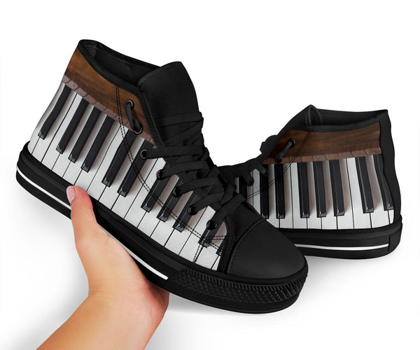 Piano Key High Top Shoes - Artistic Pod