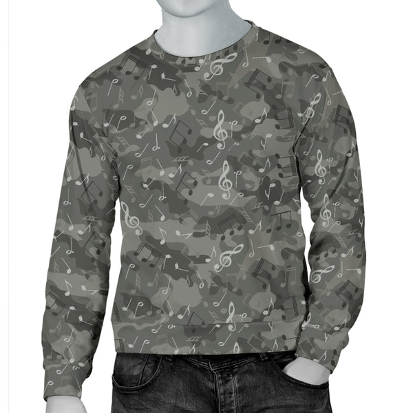 Music Notes Camo Men's Sweater - Artistic Pod