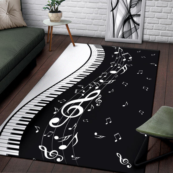 Musical Notes and Piano Area Rug - Artistic Pod