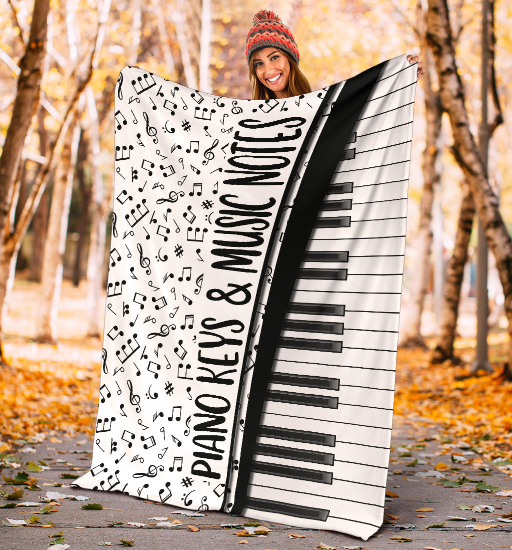 Piano Keys & Music Notes Premium Blanket - Artistic Pod