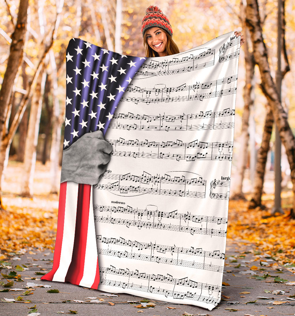 Sheet Music Notes Blanket - Artistic Pod