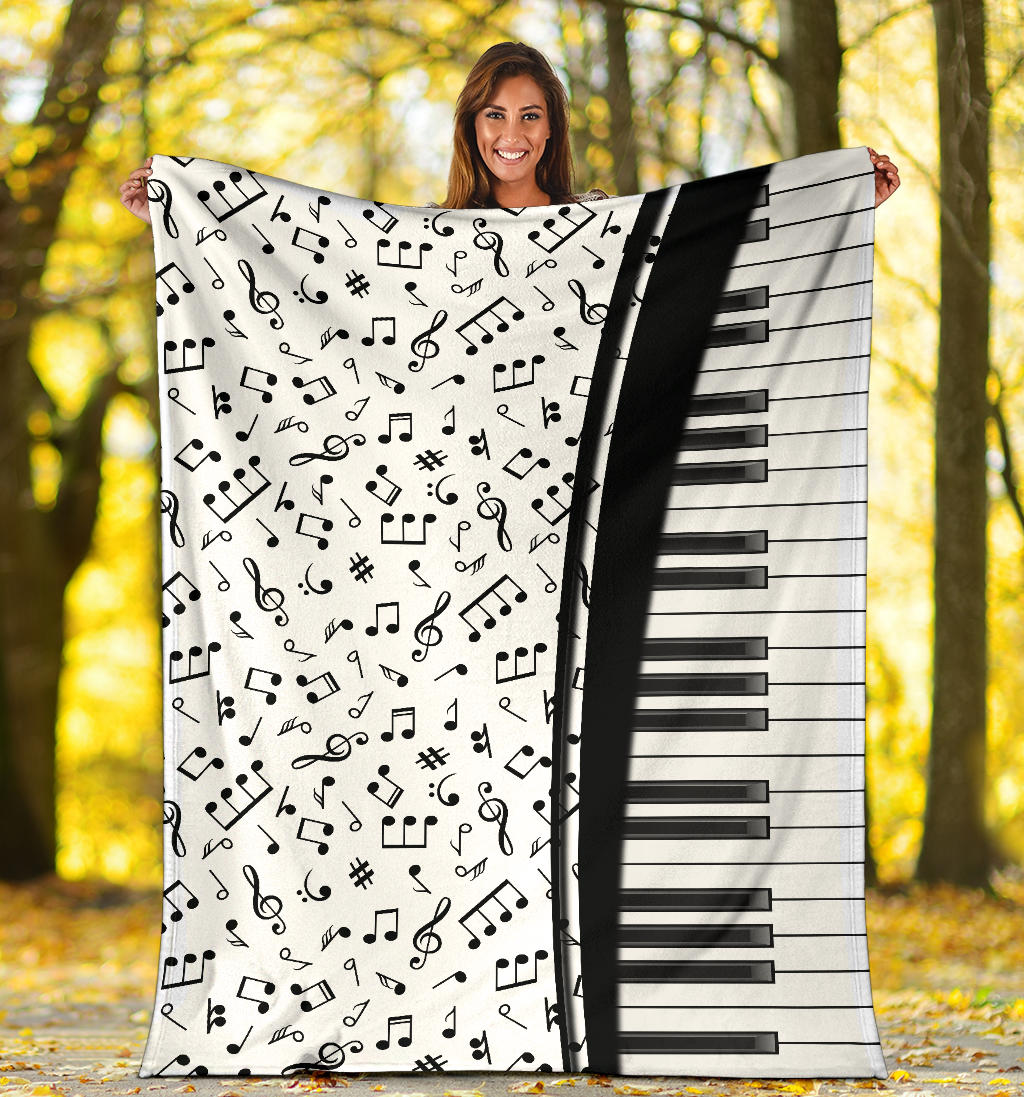 Piano Keys Music Notes Blanket - Artistic Pod