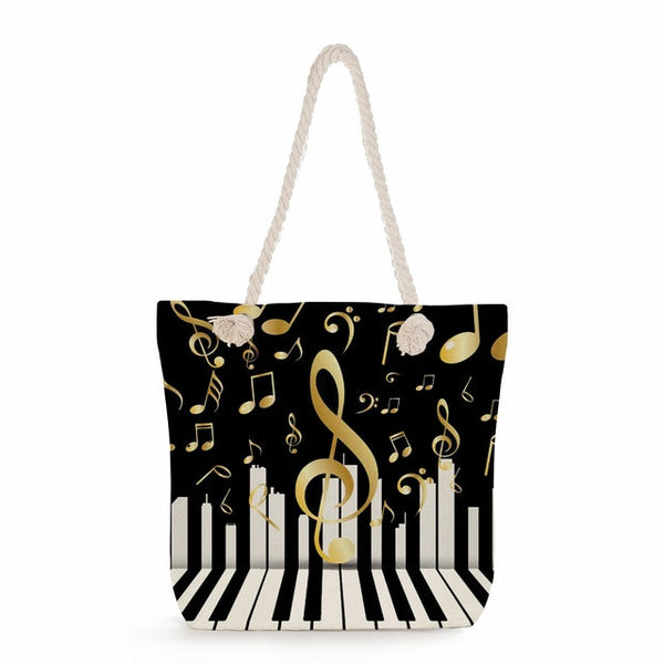 Music Note Big Shoulder Bag - Artistic Pod