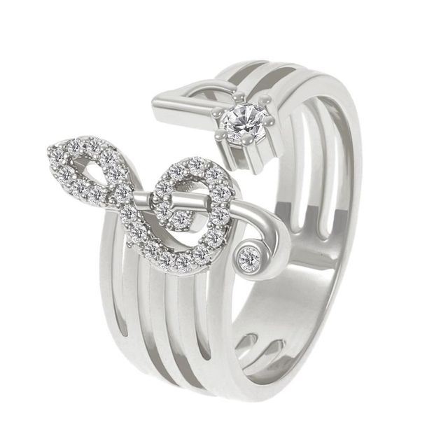 Music Note Shaped Open Ring - Artistic Pod