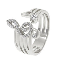 Music Note Shaped Open Ring - Artistic Pod