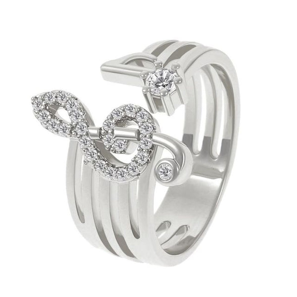 Music Note Shaped Open Ring - Artistic Pod
