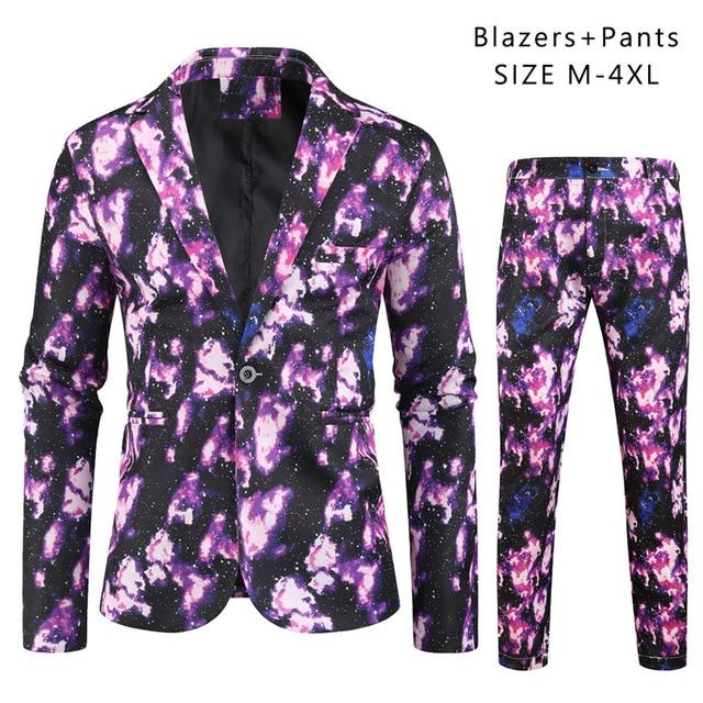 Colorful Music Notes Men's Suit (Waistcoat/Blazer/Pants) - Artistic Pod