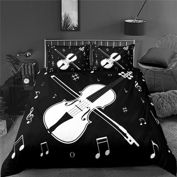 Music Note Guitar Bedding Set - Artistic Pod