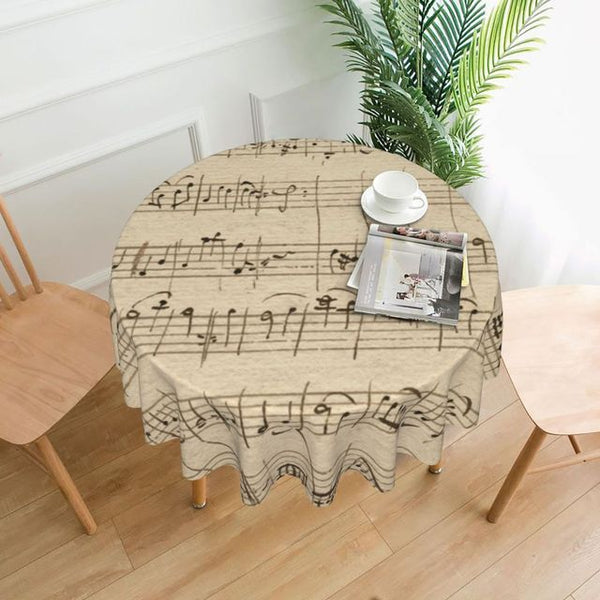 Blue Music Notes Tablecloth - Artistic Pod