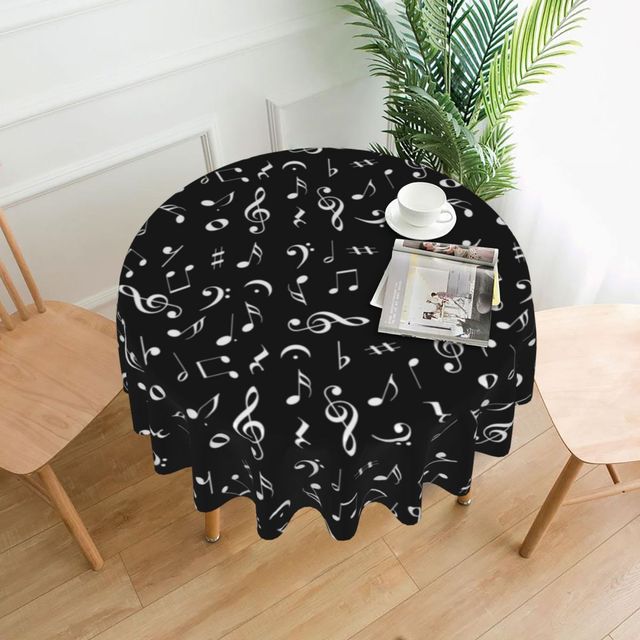Blue Music Notes Tablecloth - Artistic Pod