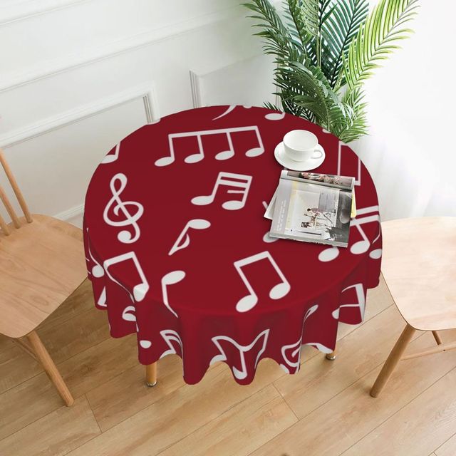 Blue Music Notes Tablecloth - Artistic Pod