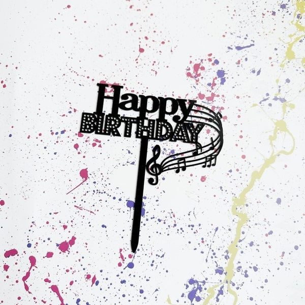 Music Notes Birthday Cake Topper - Artistic Pod