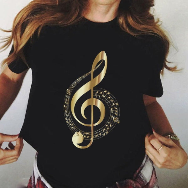 Golden Treble Clef T-shirt - Artistic Pod