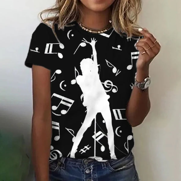 Elegant Music Note T-Shirt - Artistic Pod