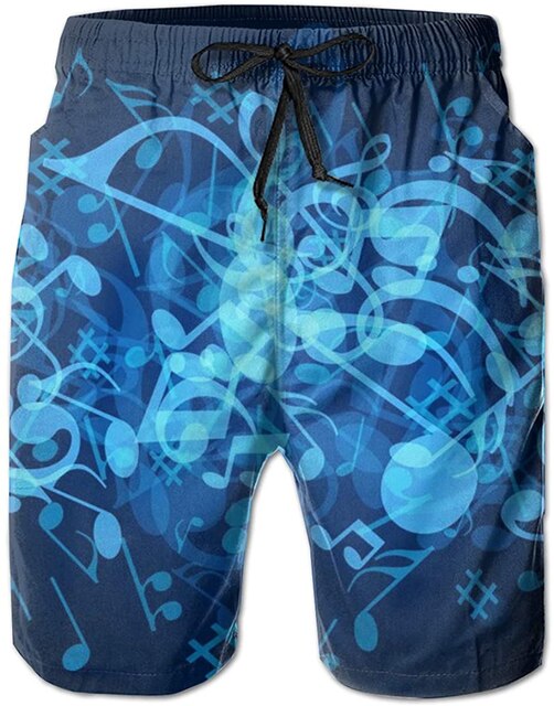 Music Note Surfing Shorts - Artistic Pod