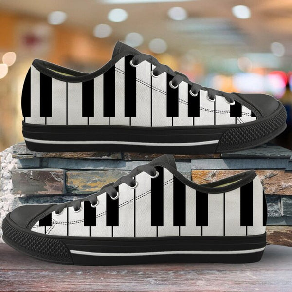 Black And White Piano Key Shoes - Artistic Pod